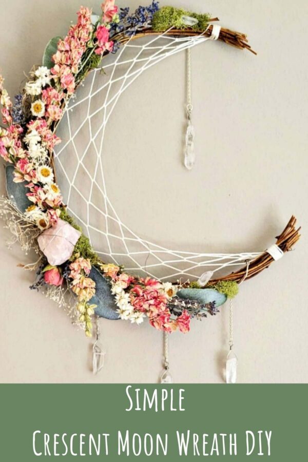 Simple Crescent Moon Wreath DIY – Pink Pop Design