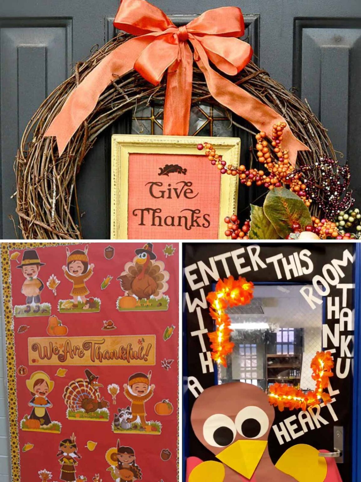 Win the Contest! 47 NEW Thanksgiving Door Decorating Ideas – Pink Pop ...